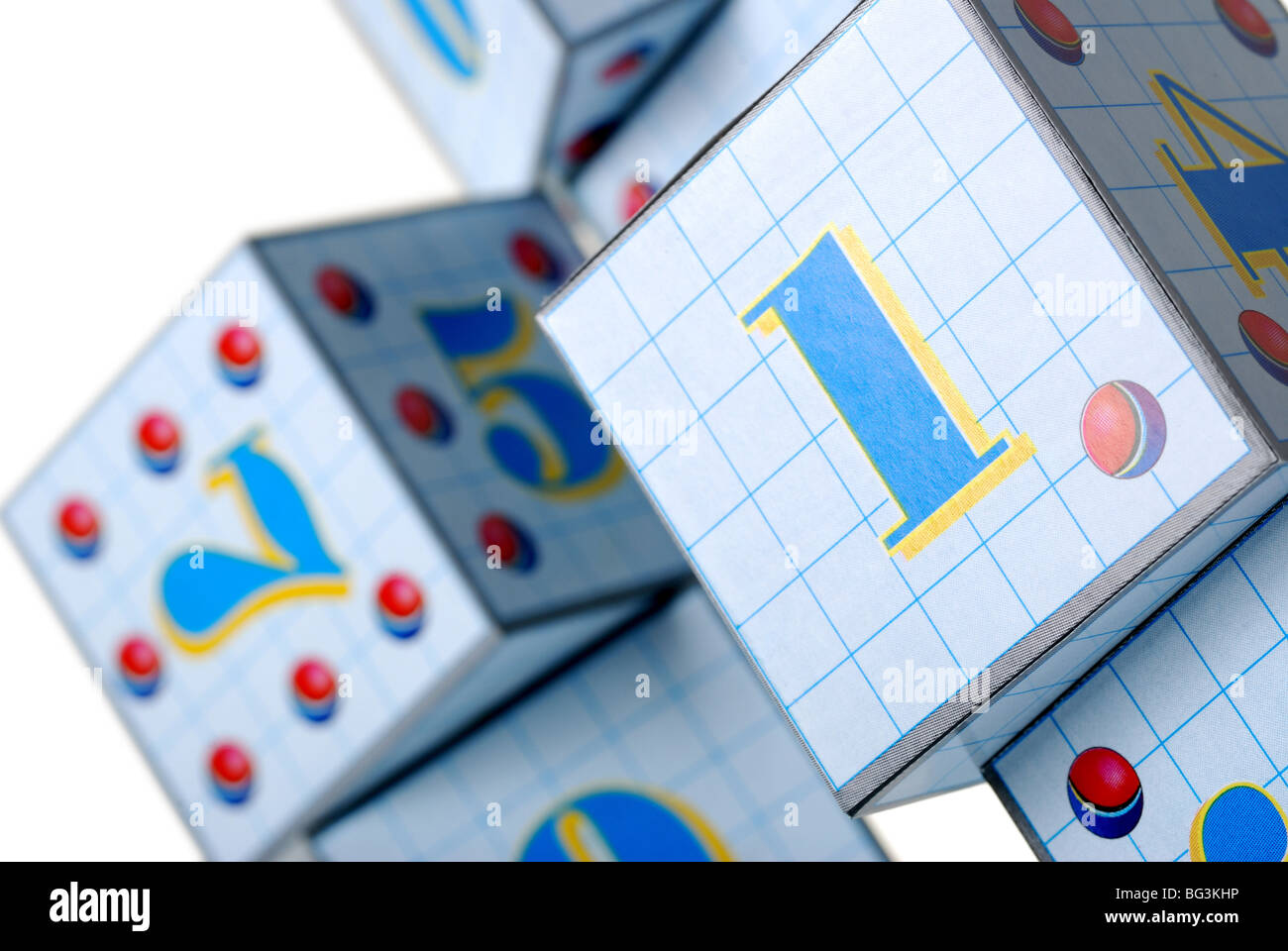 Figures on cubes. The image of the various figures, isolated on a white ...