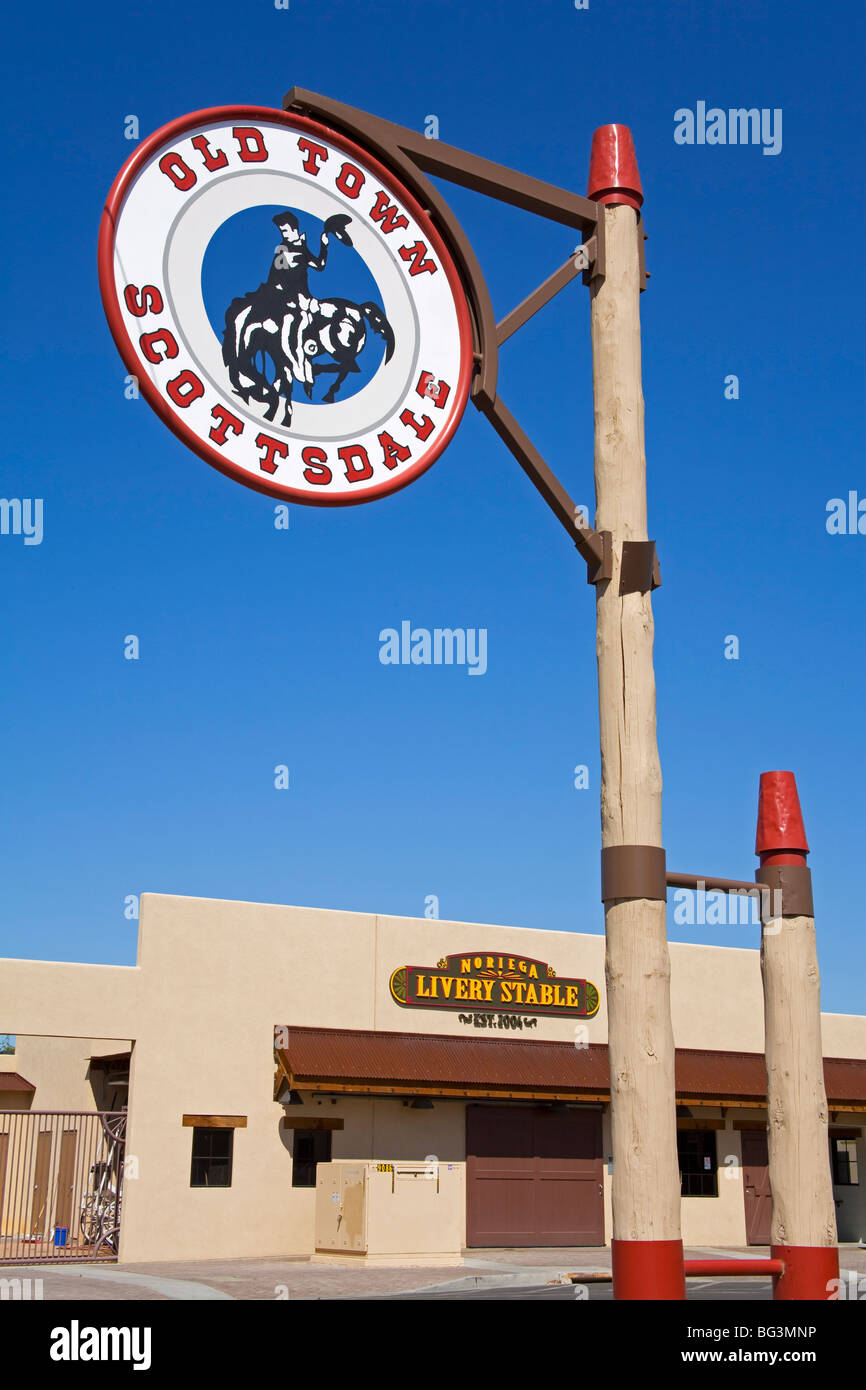 Noriega Livery Stable and Old Town sign, Scottsdale, Phoenix, Arizona ...