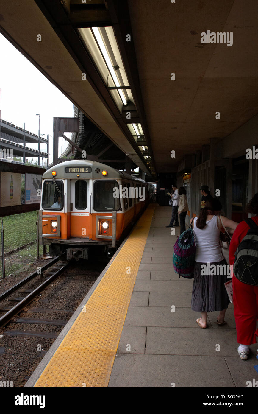 A Boston subway train Stock Photo - Alamy
