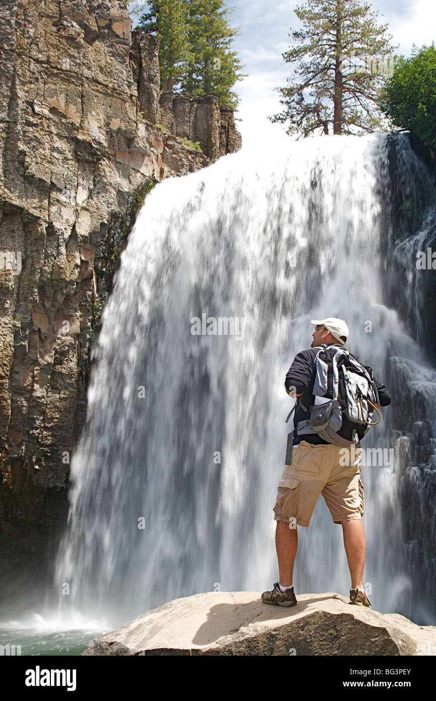 Rugged outdoors mountain scenes with hikers and climbers Stock Photo ...