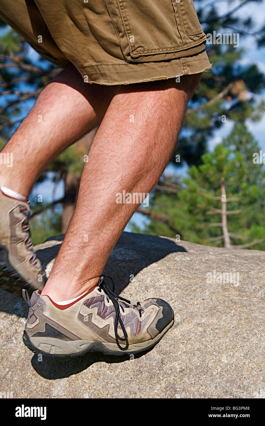 Rugged outdoors mountain scenes with hikers and climbers Stock Photo ...
