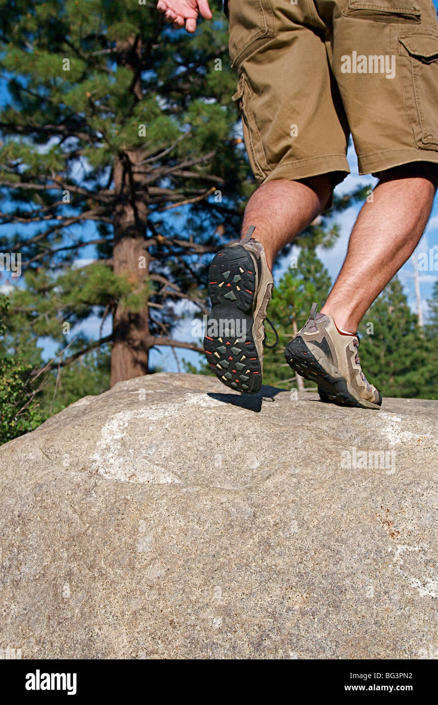 Rugged outdoors mountain scenes with hikers and climbers Stock Photo ...
