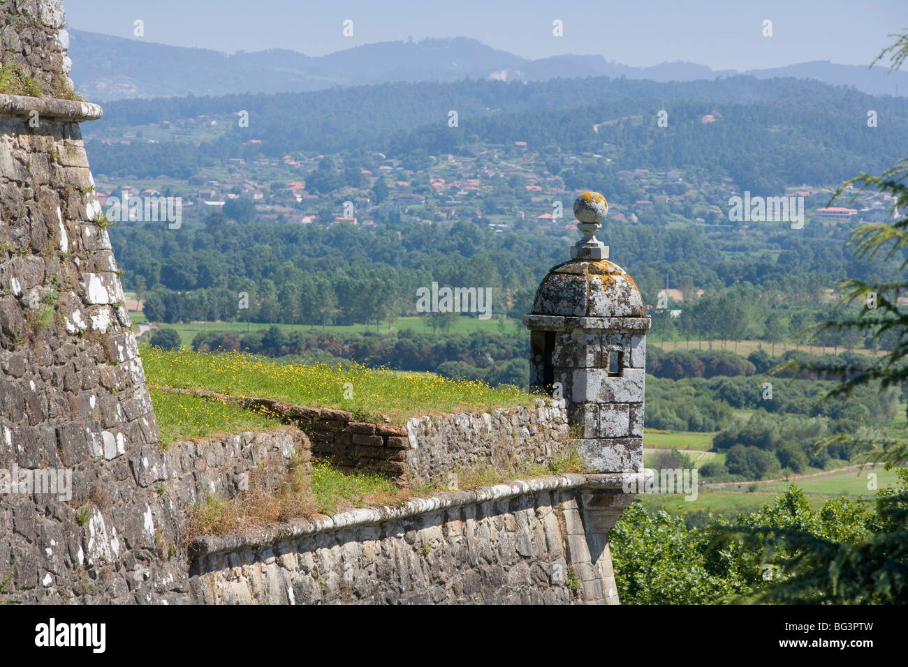 Fort, looking across to Spain, Valenca, northern Portugal, Europe Stock ...