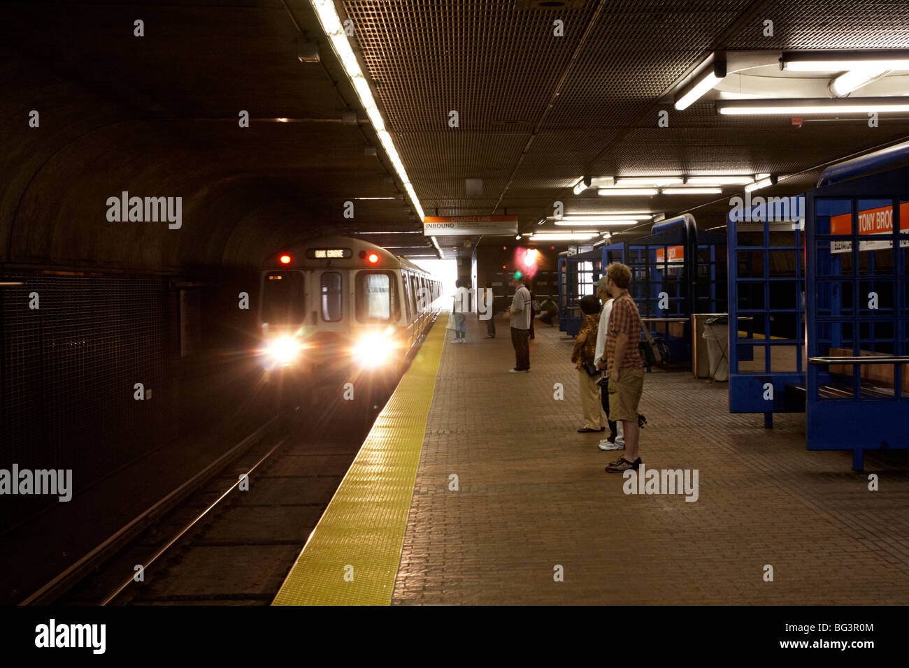 A Boston subway train Stock Photo - Alamy