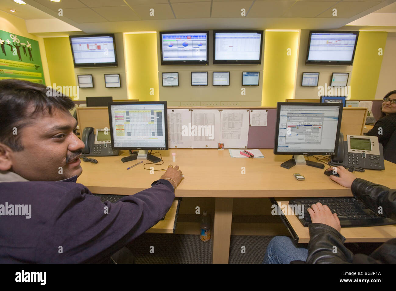 Automated call centre, Vcustomer company, Delhi, India, Asia Stock ...