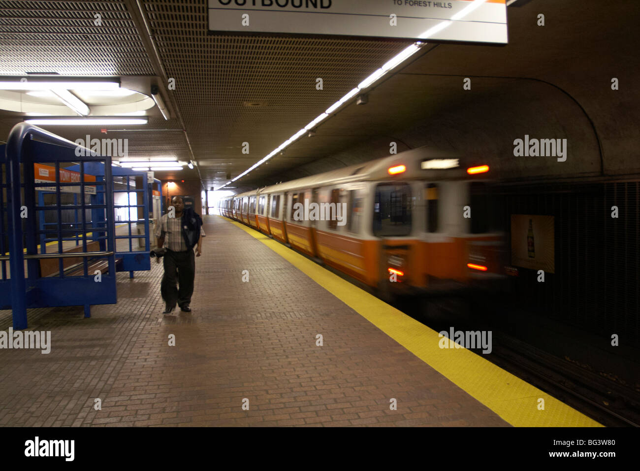 A Boston subway train Stock Photo - Alamy