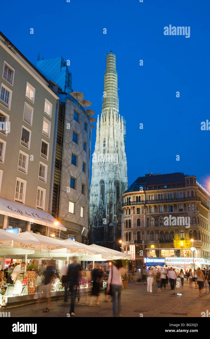 Stephansplatz und Stephansdom bei Nacht, Wien, Österreich | St. Stephen ...