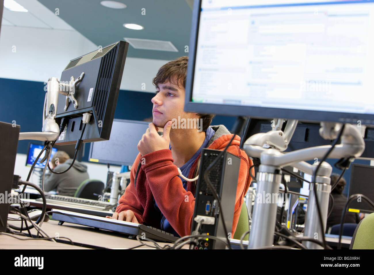 University student using computer Stock Photo - Alamy