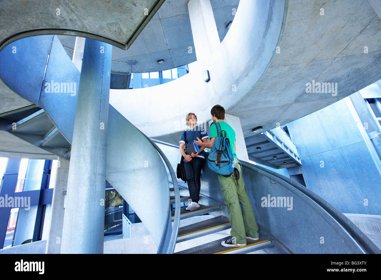 University students on staircase Stock Photo - Alamy