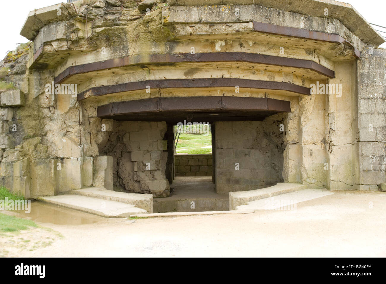 German artillery bunker at Pointe du Hoc assaulted by American Rangers ...