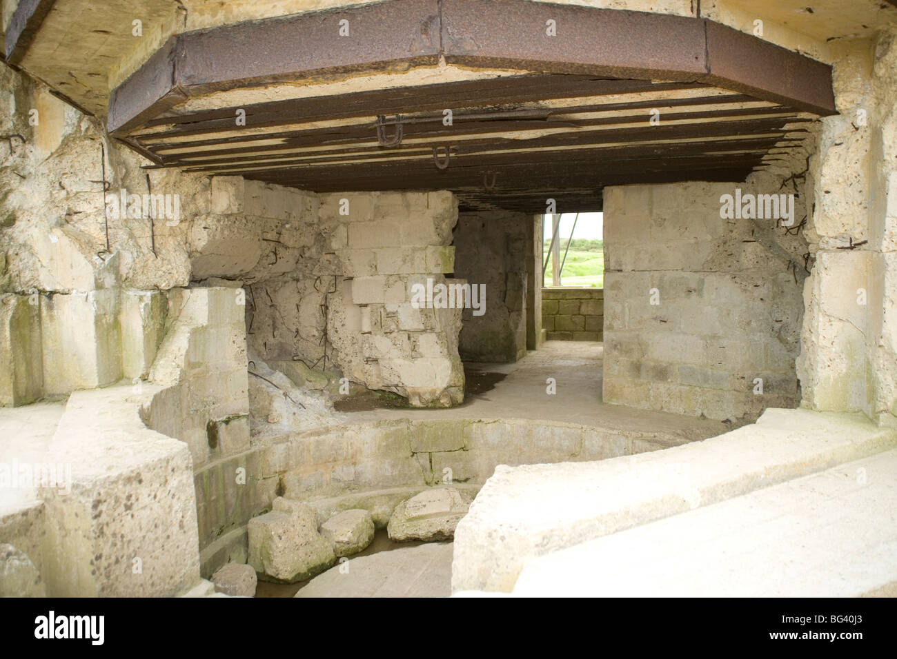 German artillery bunker at Pointe du Hoc assaulted by American Rangers ...
