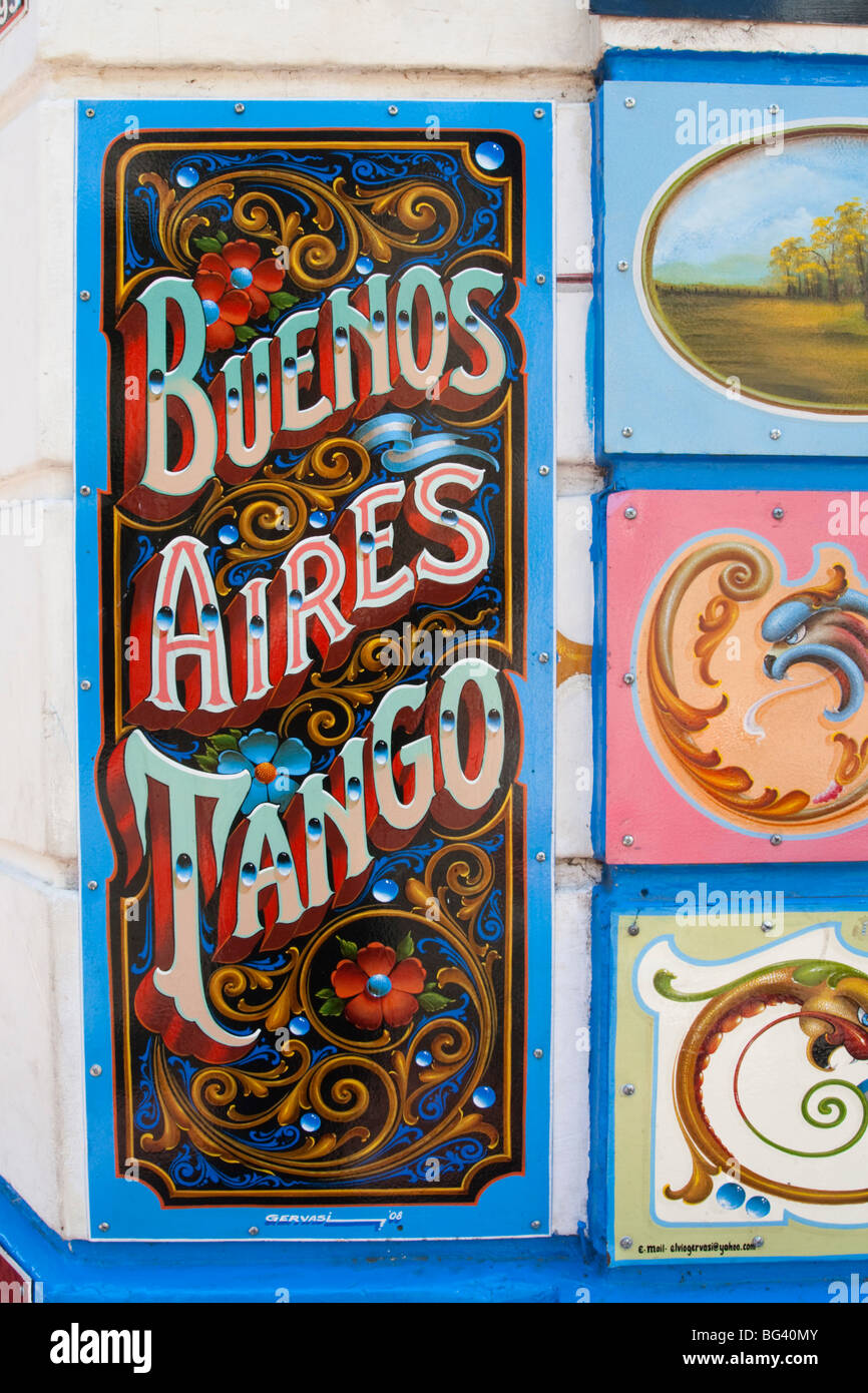 Argentina, Buenos Aires, Once, Tango oriented artwork near Museo Casa ...