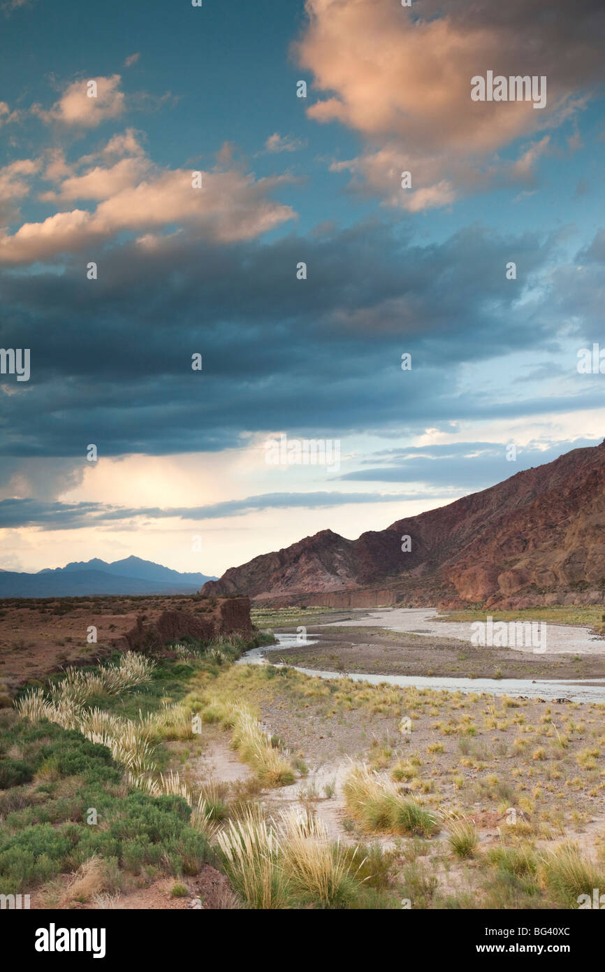 Argentina, Mendoza Province, Uspallata, mountain light in Rio Mendoza ...