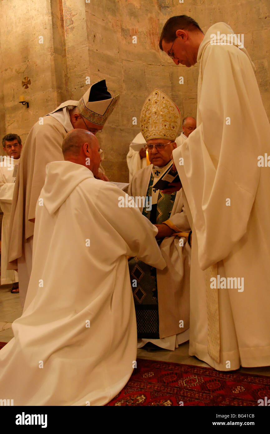 Israel, Latin Patriarch conducting the Ordination ceremony of Brother ...