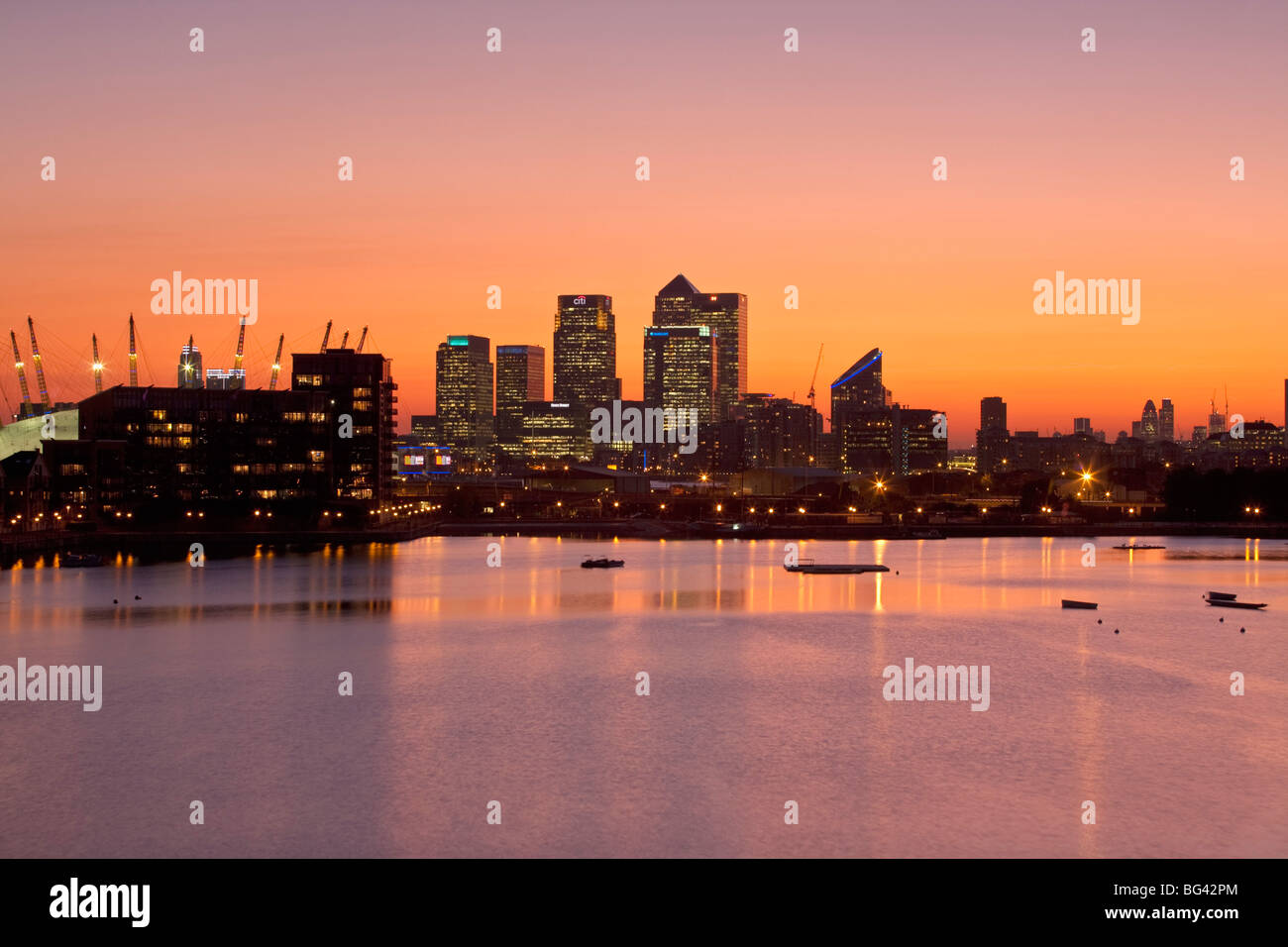 England, London, Newham, Royal Victoria Docks, O2 Arena and Canary ...