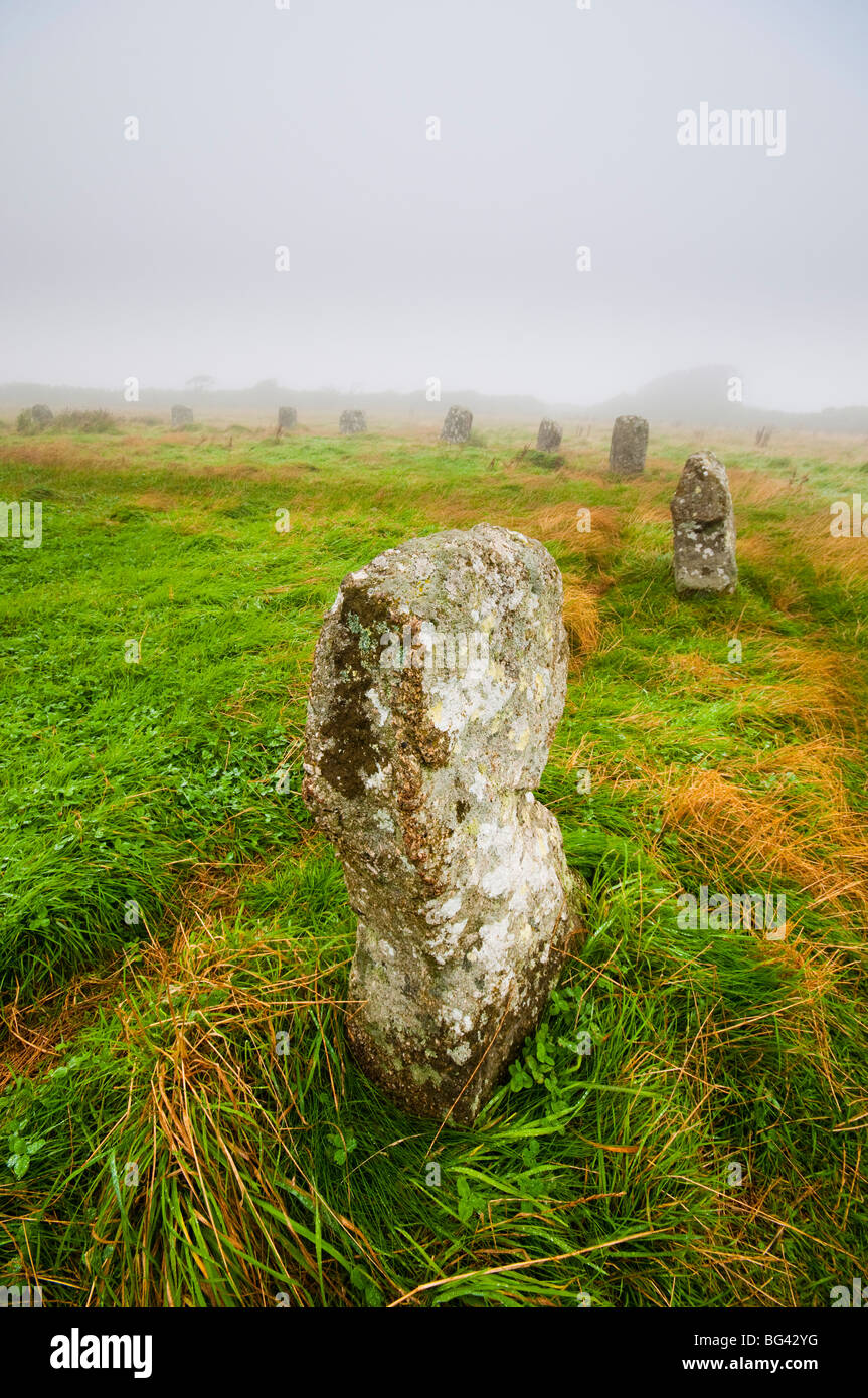 UK, England, Cornwall, Merry Maidens stone circle Stock Photo - Alamy