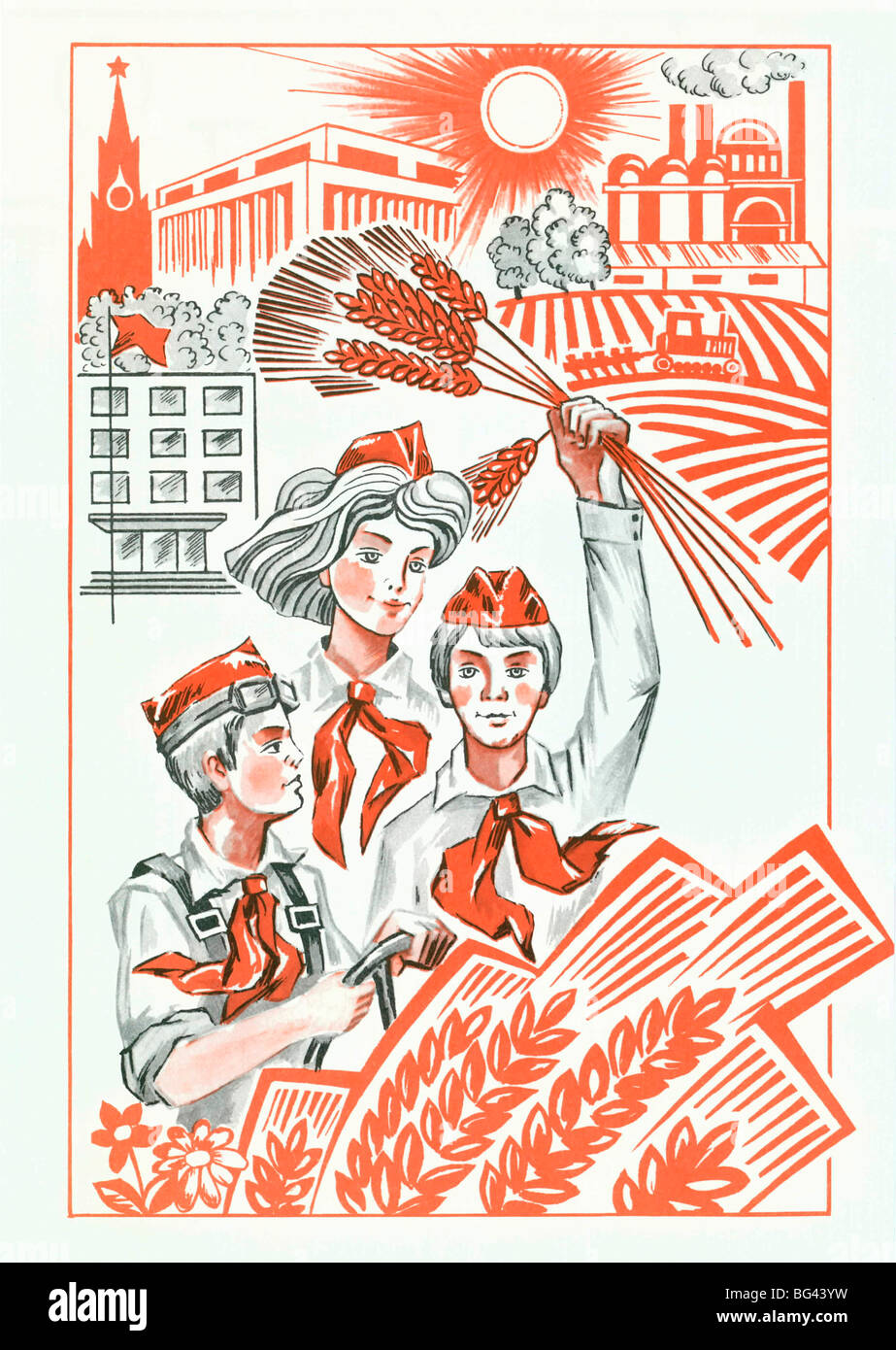 Illustration-slogan for the Pioneer Movement from the times of the ...