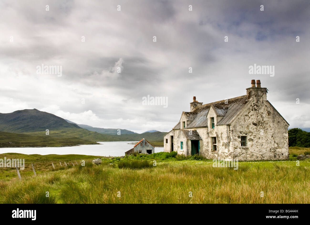 Derelict farmhouse near Arivruach, Isle of Lewis, Hebrides, Scotland ...
