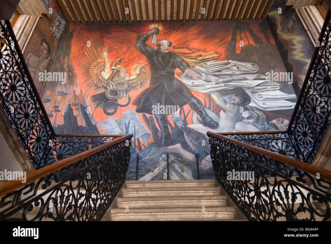 Murals of the revolutionary Jose Maria Morelos, by Agustin Cardenas in ...