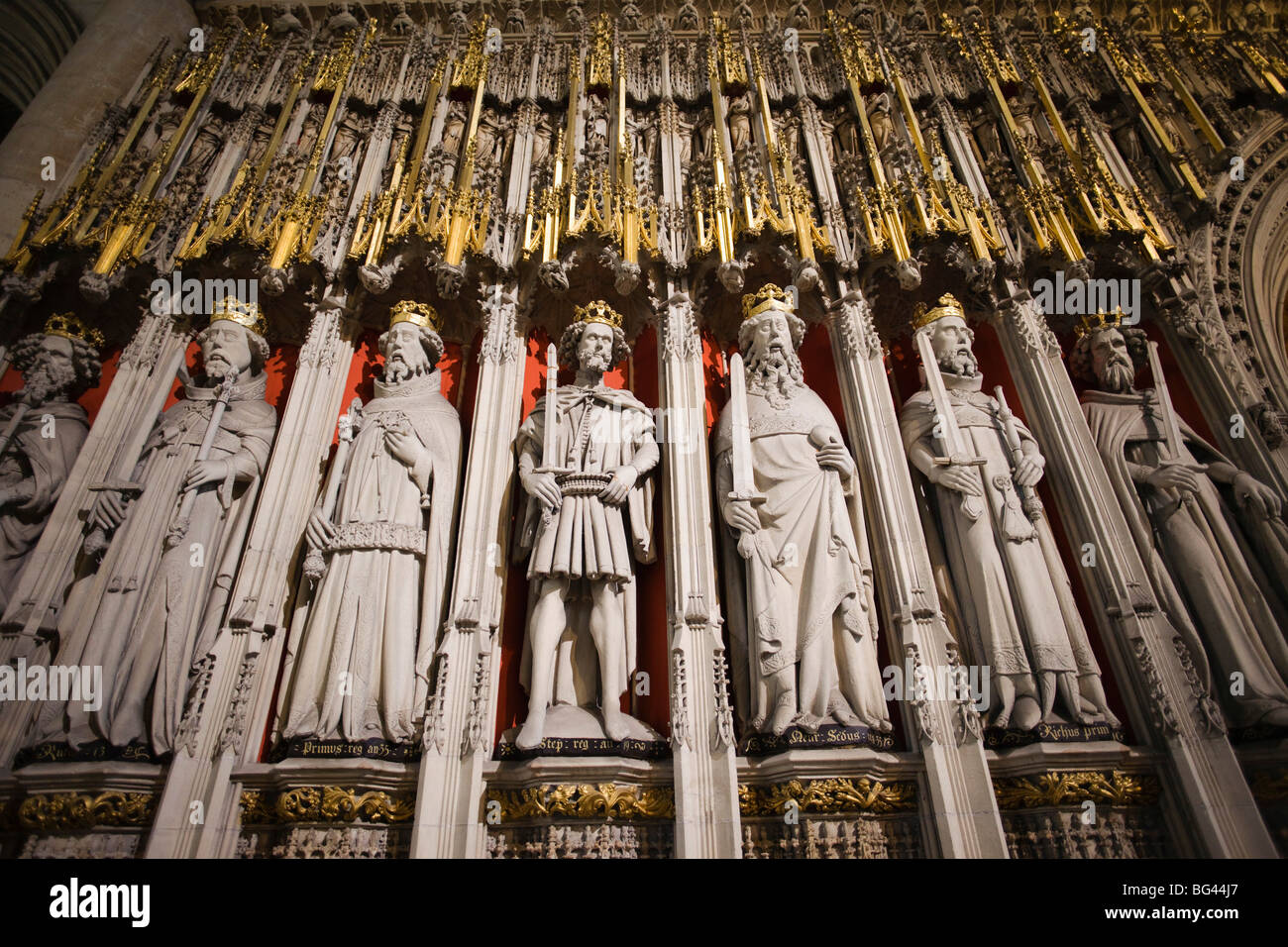 England, Yorkshire, York, York Cathedral, Stone Statues of Saints Stock ...
