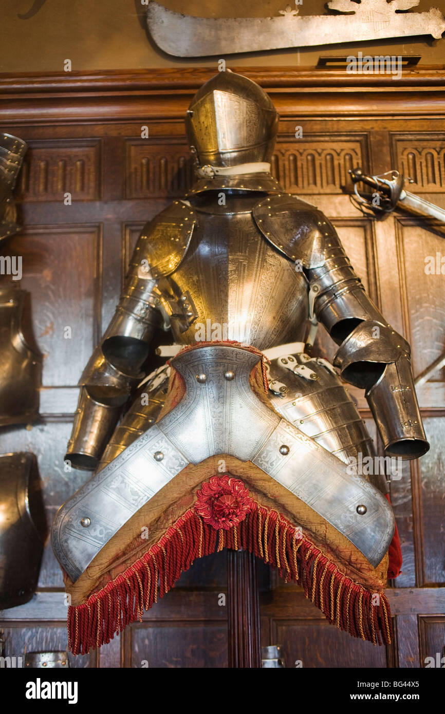 England, Warwickshire, Warwick, Warwick Castle, Suit of Armour Display ...