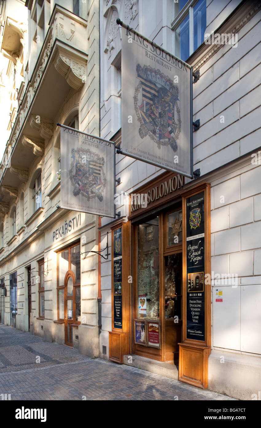 Jewish Restaurant, Jewish Quarter, Prague, Czech Republic Stock Photo ...