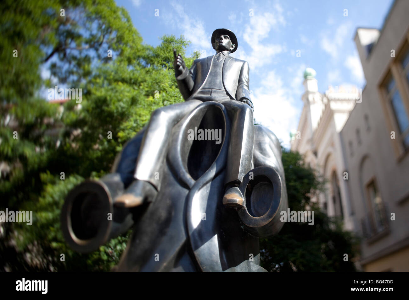 Franz Kafka statue, Jewish Quarter, Prague, Czech Republic Stock Photo ...