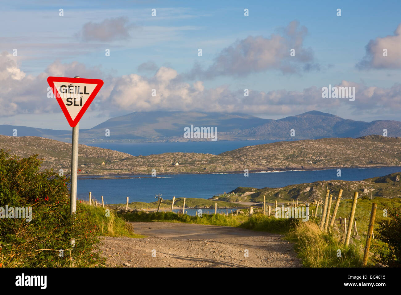 Traffic sign, Iveragh Peninsula, Ring of Kerry, Co. Kerry, Ireland ...