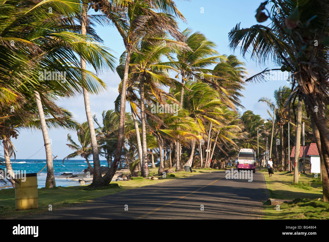 Nicaragua, Corn Islands, Big Corn Island, Local bus Stock Photo - Alamy