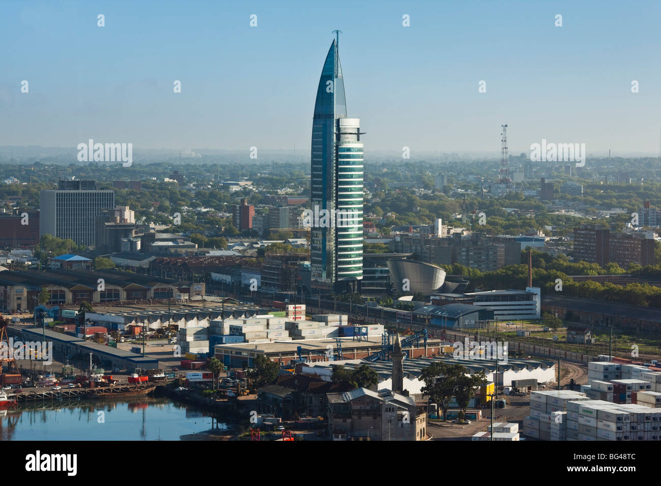 Uruguay, Montevideo, port aerial ith Torre Antel tower Stock Photo - Alamy