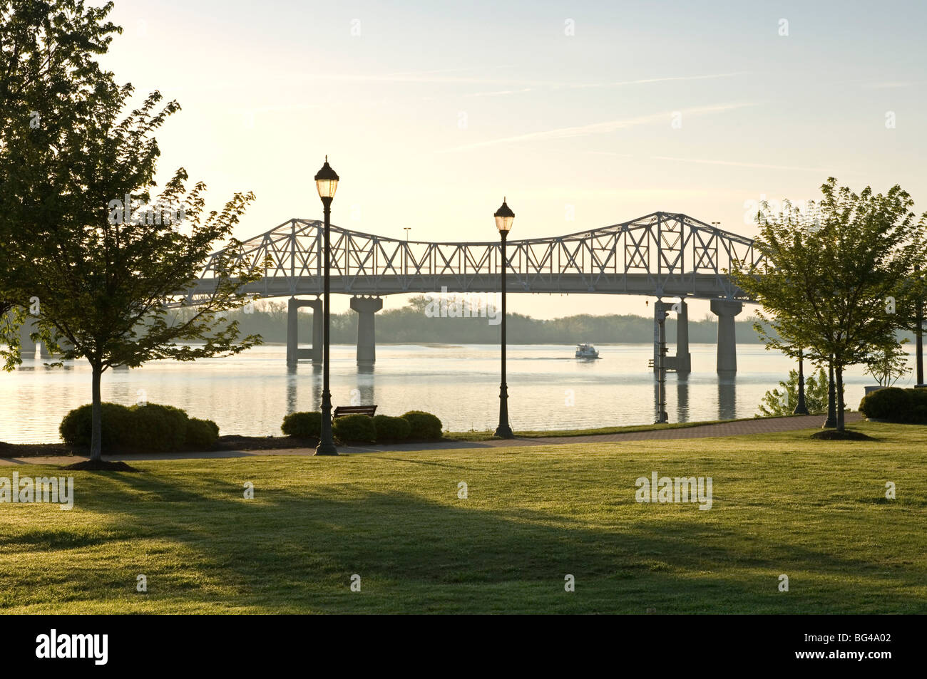 USA, Alabama, Decatur, Rhodes Ferry Park, 'Steamboat Bill' Memorial ...