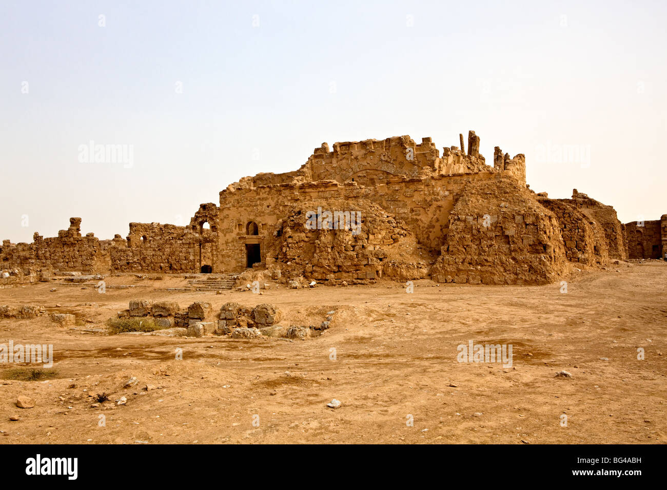 The ruins of the Basilica of St. Sergius rise out of the central Syrian ...
