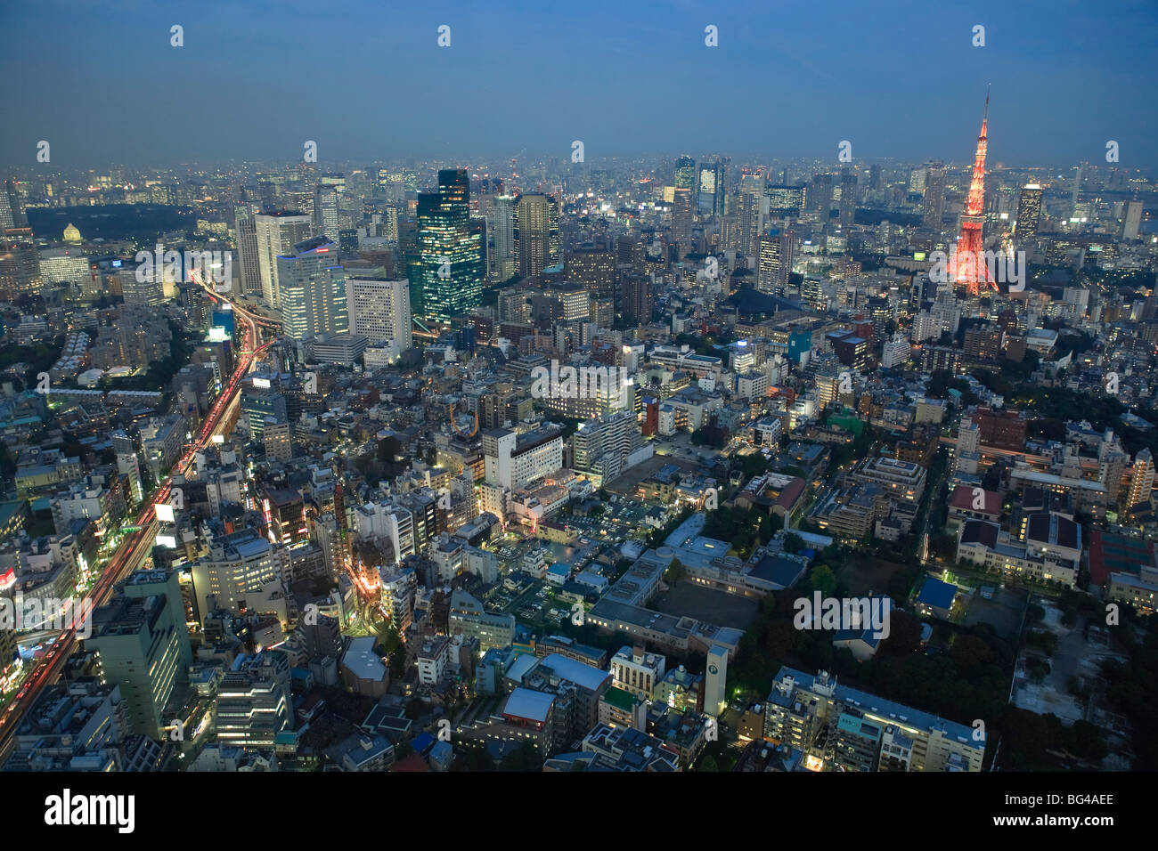 Japan, Honshu Island, Aerial View of Tokyo from Roppongi Tower Stock Photo - Alamy