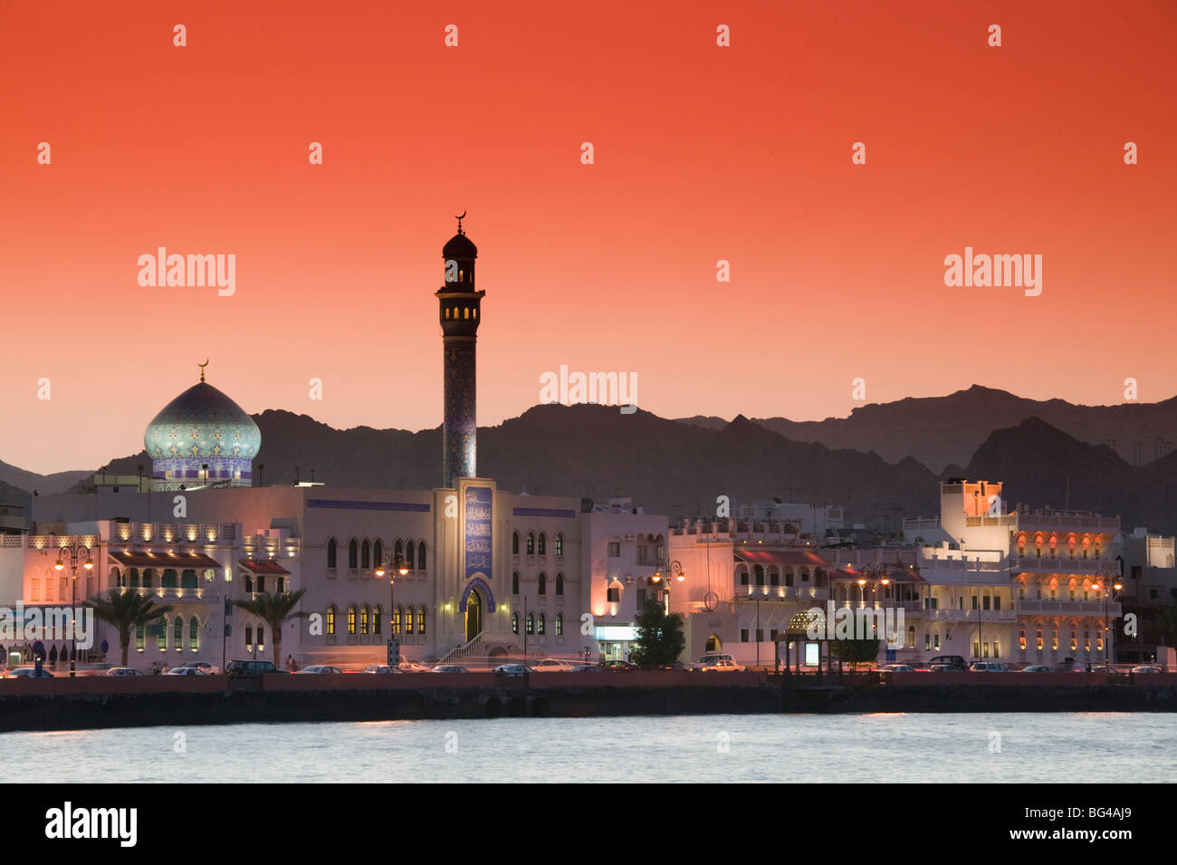 Oman, Muscat, Mutrah, Evening View of Mutrah Corniche Stock Photo - Alamy
