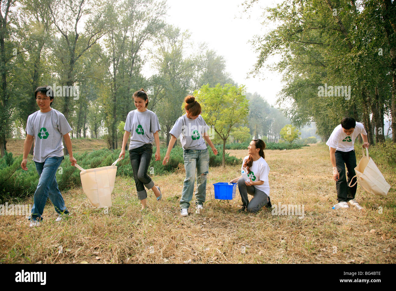 People Collecting Plastic Bottles Recycling High Resolution Stock ...