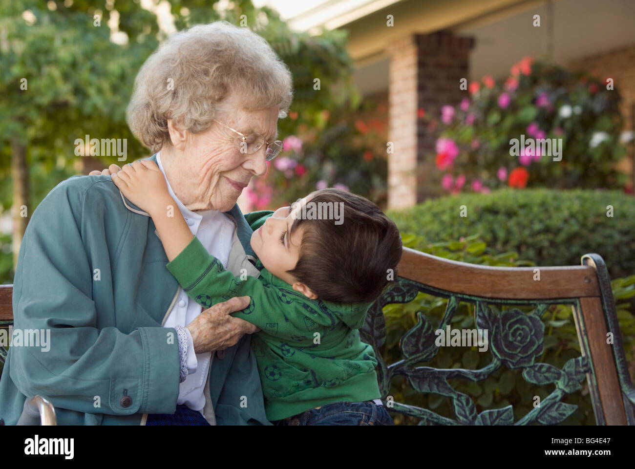 Grandmother and grandson Stock Photo - Alamy