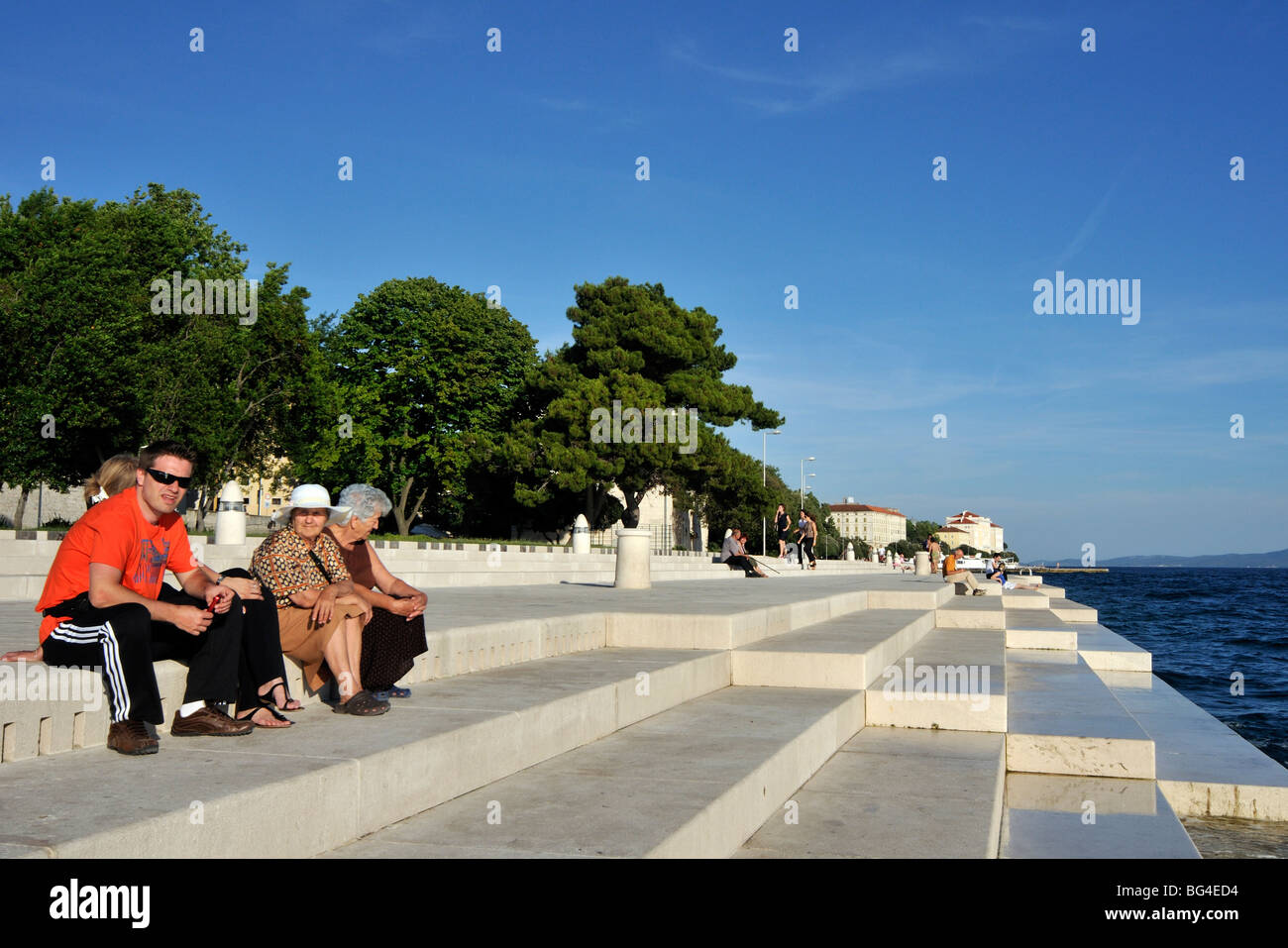 Visitors at Sea Organ, Instrument Playing Music by Sea Waves and Tubes ...