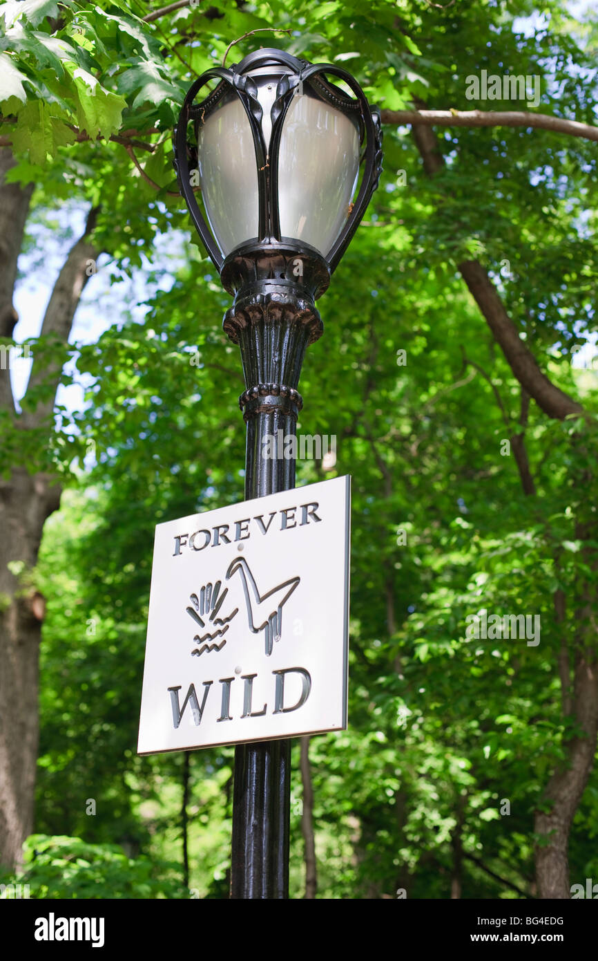 Forever Wild sign, Central Park, Manhattan, New York City, New York ...