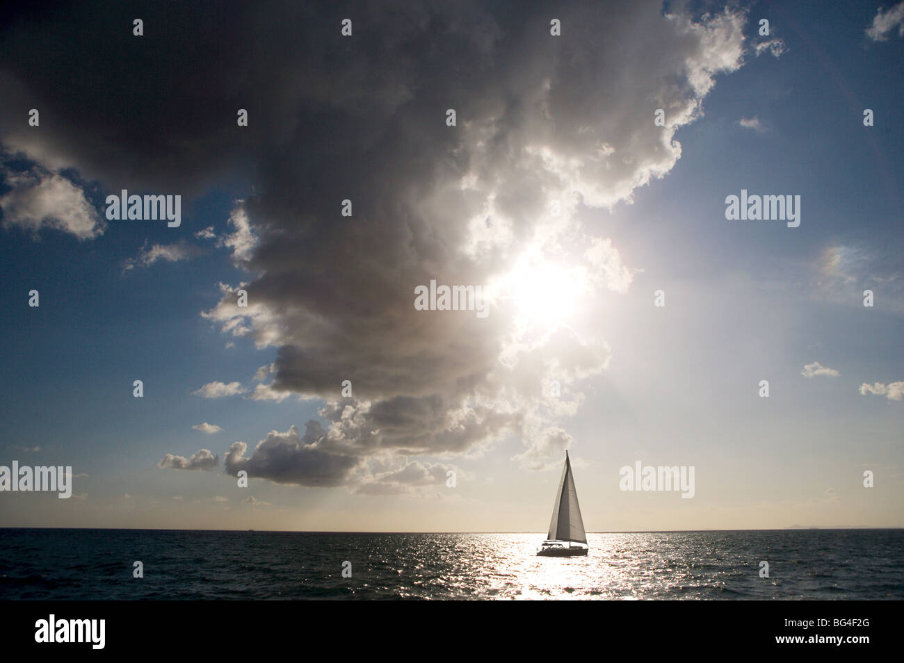 Yacht sailing in bay of Naples, Naples, Italy, Europe Stock Photo - Alamy