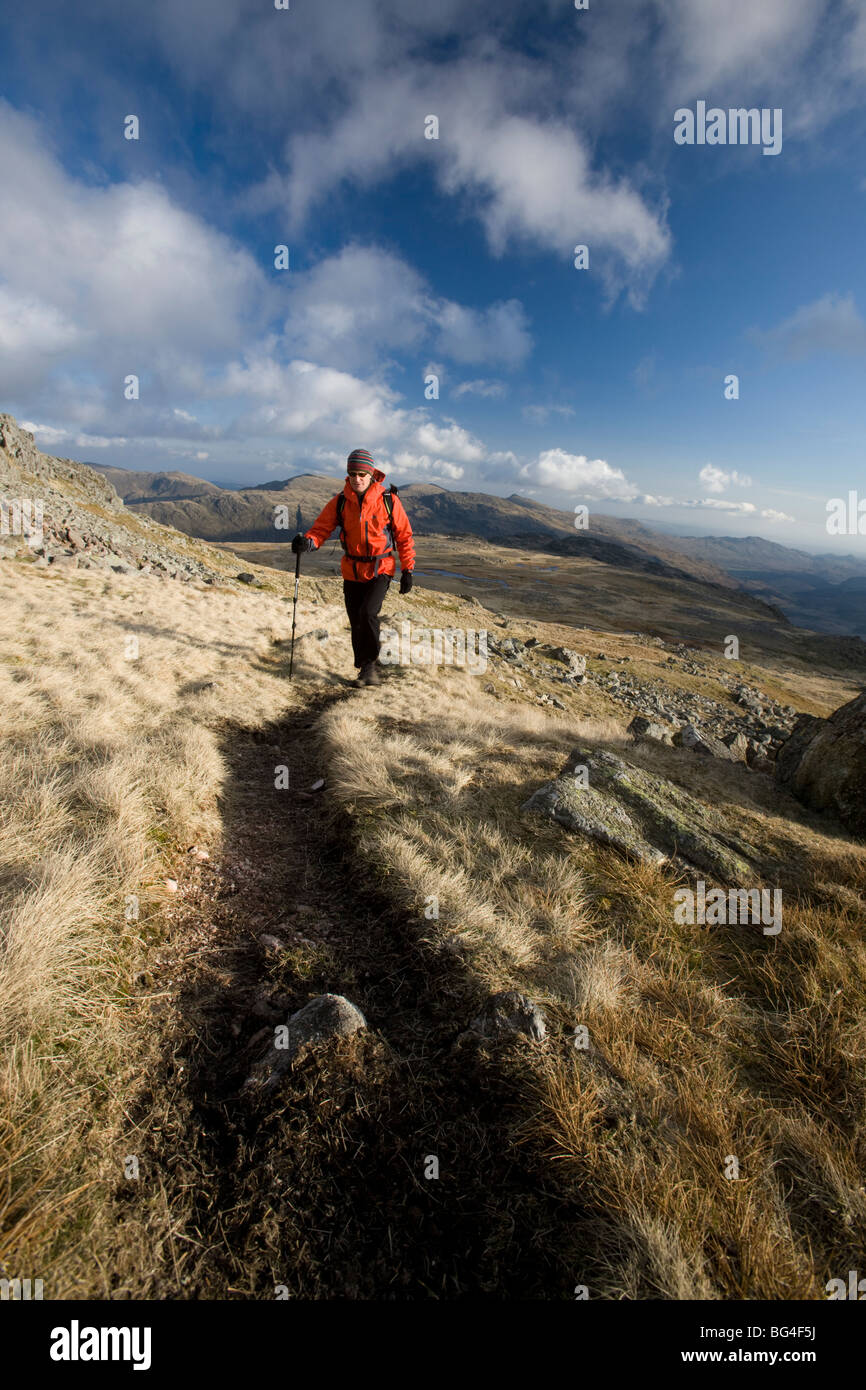 Male hiker on mountain ridge Stock Photo - Alamy