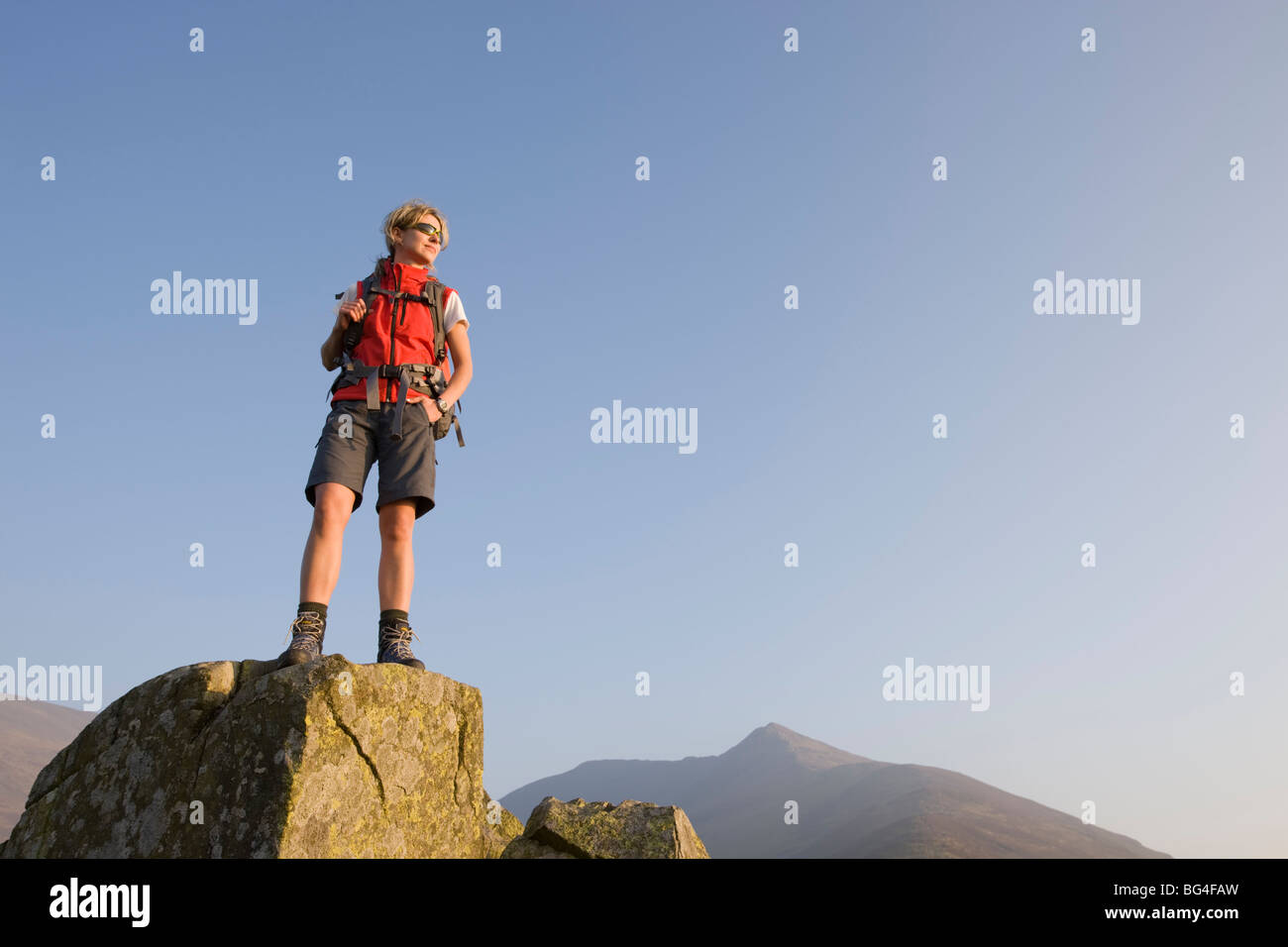 Female walker backpacker hiker hi-res stock photography and images - Alamy