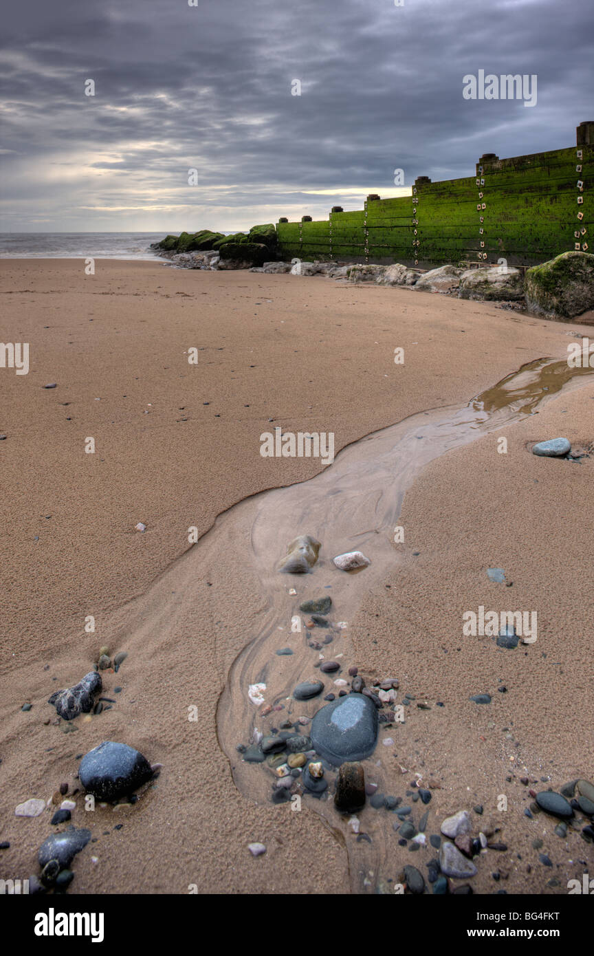 Groynes on the Fylde coast at Cleveleys Stock Photo - Alamy