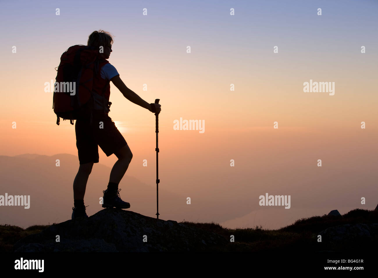 Female walker backpacker hiker hi-res stock photography and images - Alamy