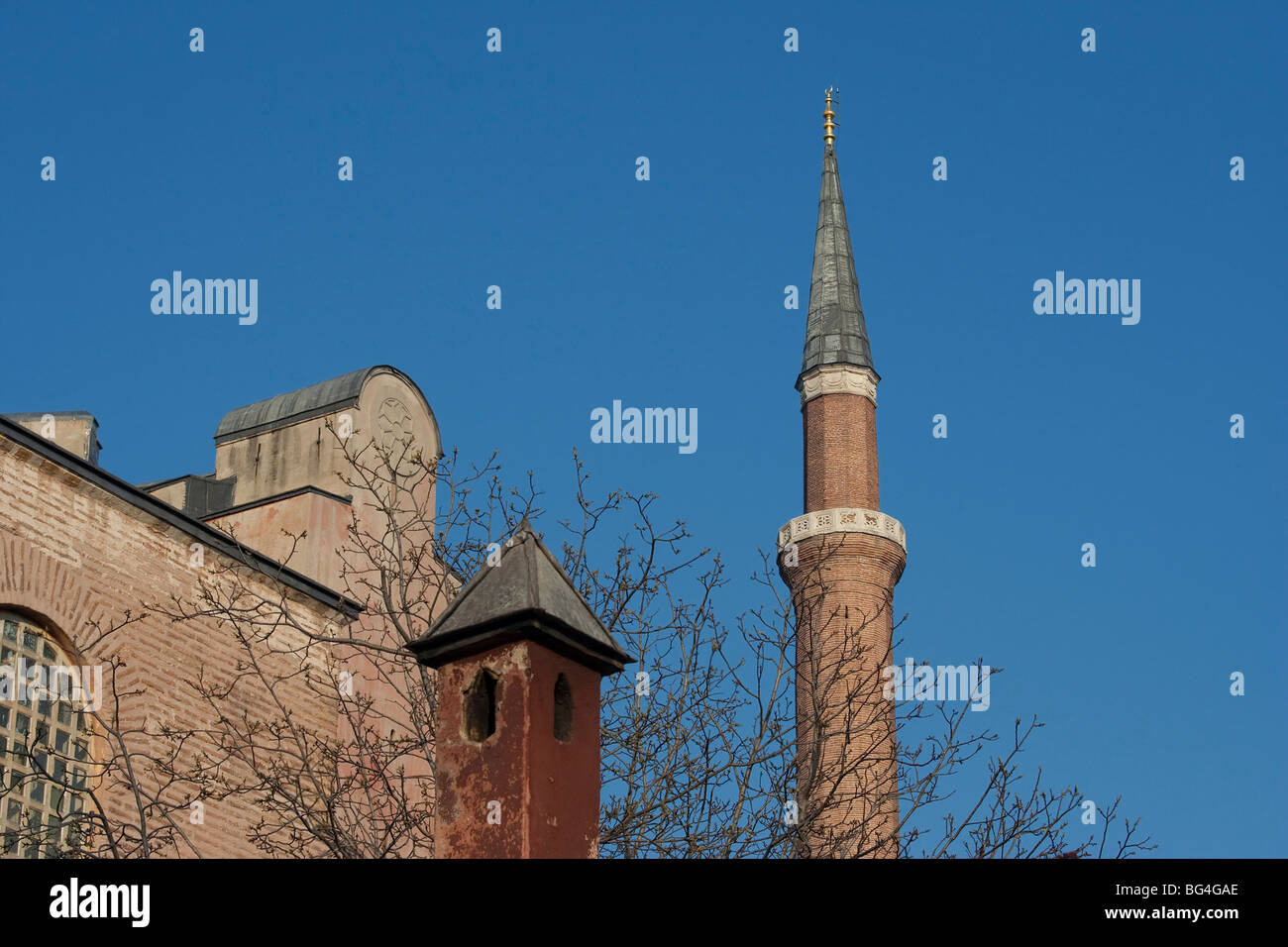 Red brick minaret hagia sophia hi-res stock photography and images - Alamy