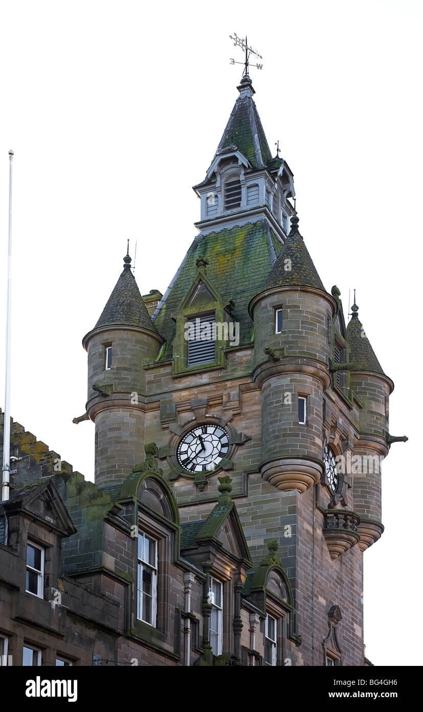 Clock on the town hall.Hawick Stock Photo - Alamy