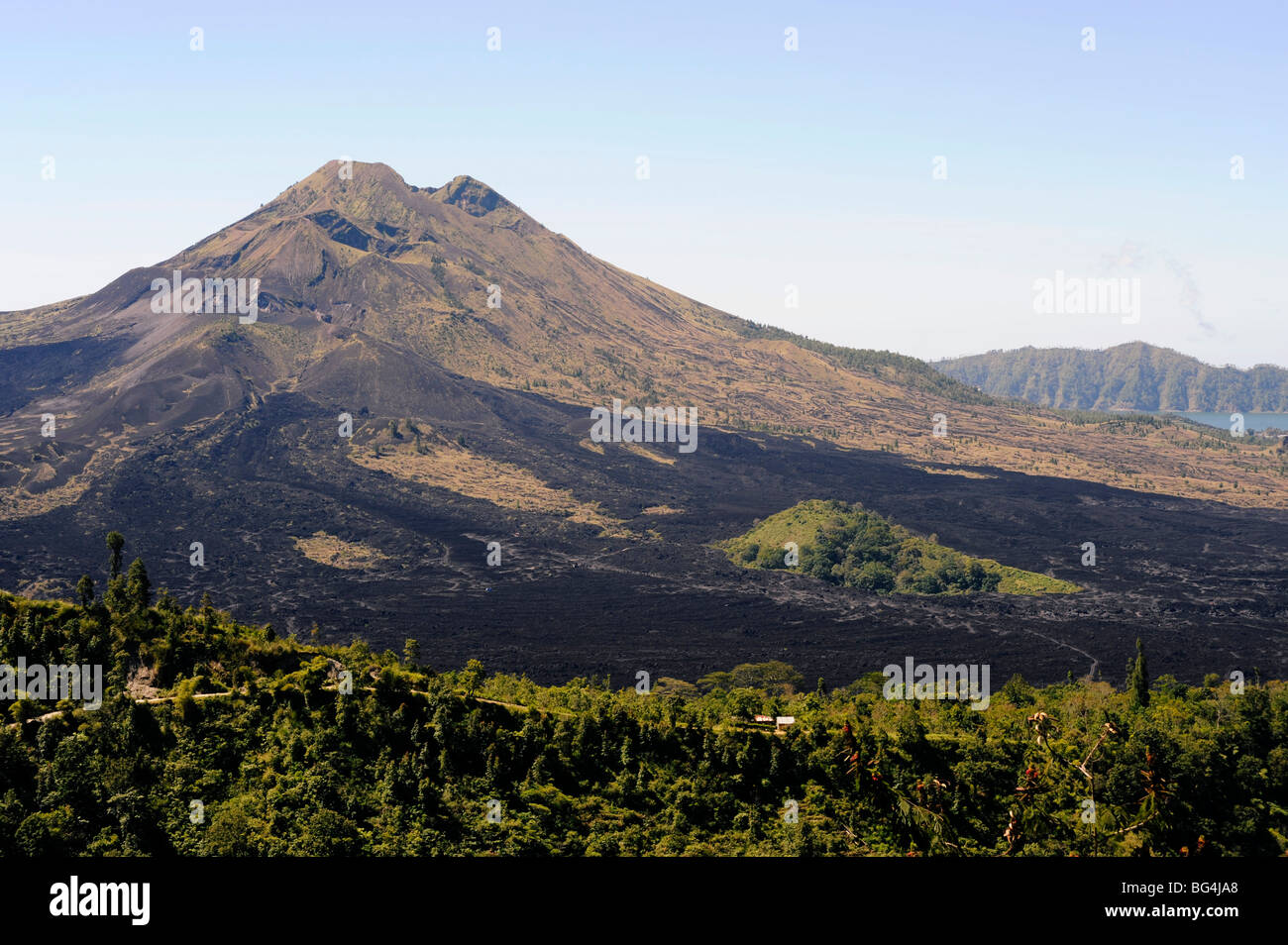 Gunung Batur volcano, view from Kintamani, Bali, Indonesia Stock Photo ...