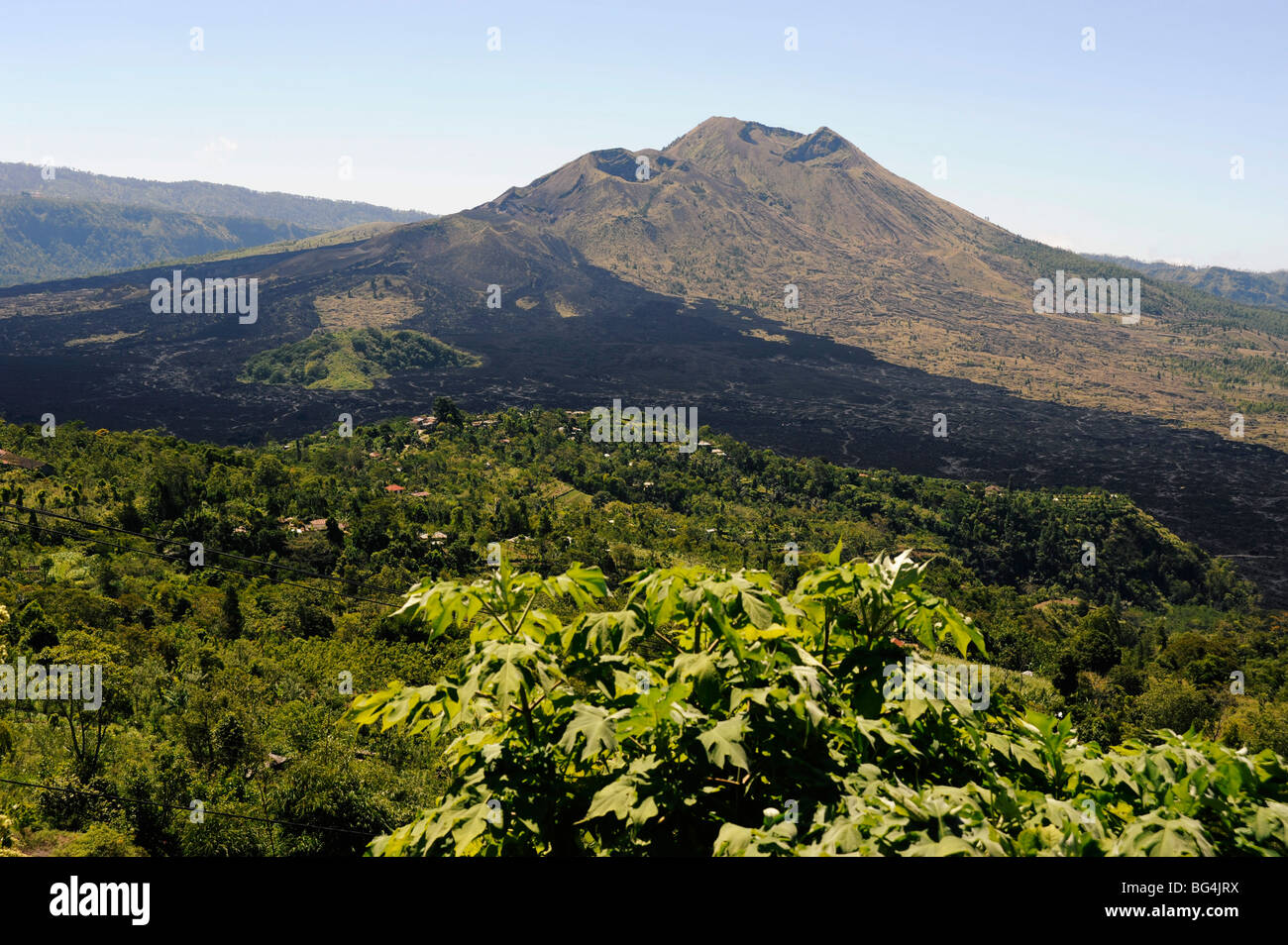 Gunung Batur volcano, view from Kintamani, Bali, Indonesia Stock Photo ...