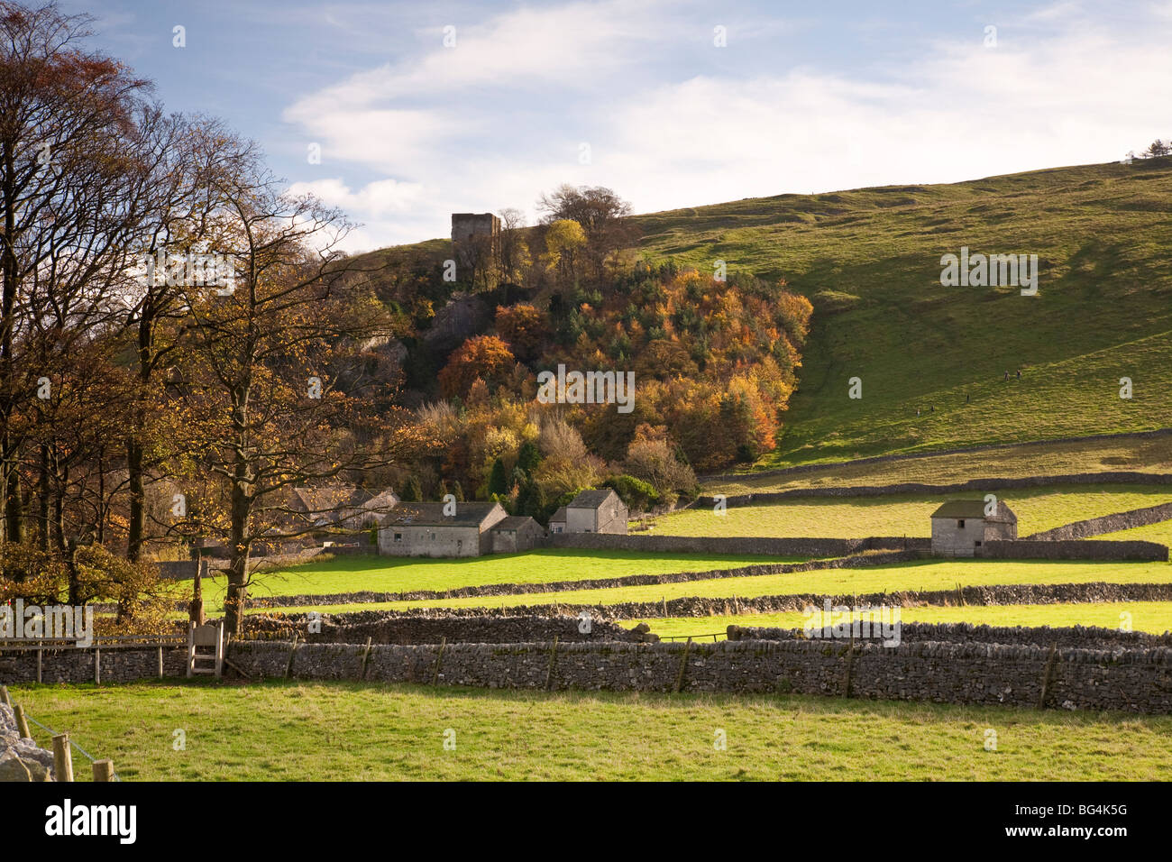 Peveril Castle Castleton in the Derbyshire Peak District National Park ...