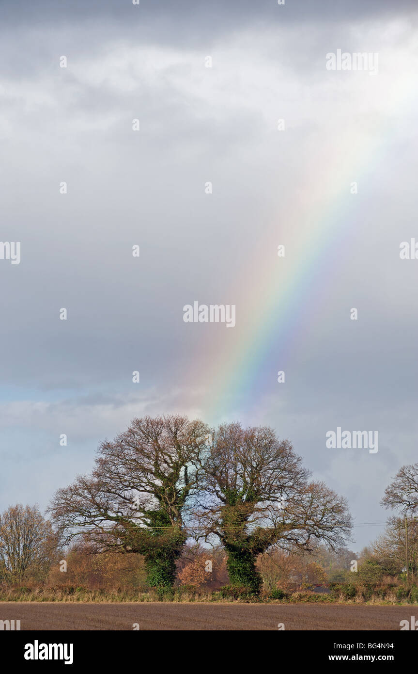 Rainbow into countryside hi-res stock photography and images - Alamy