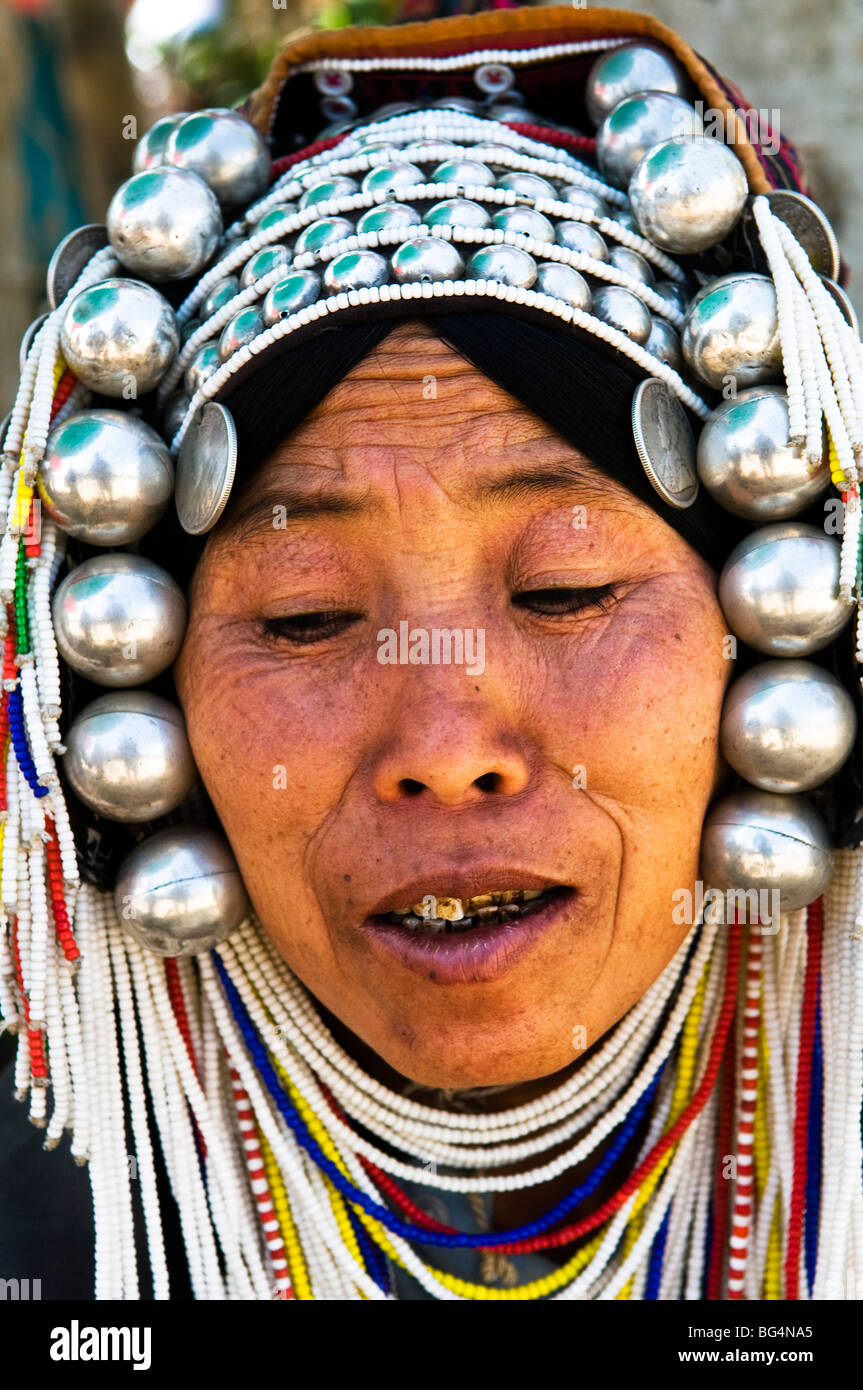 Headgear akha hill tribe woman hi-res stock photography and images - Alamy